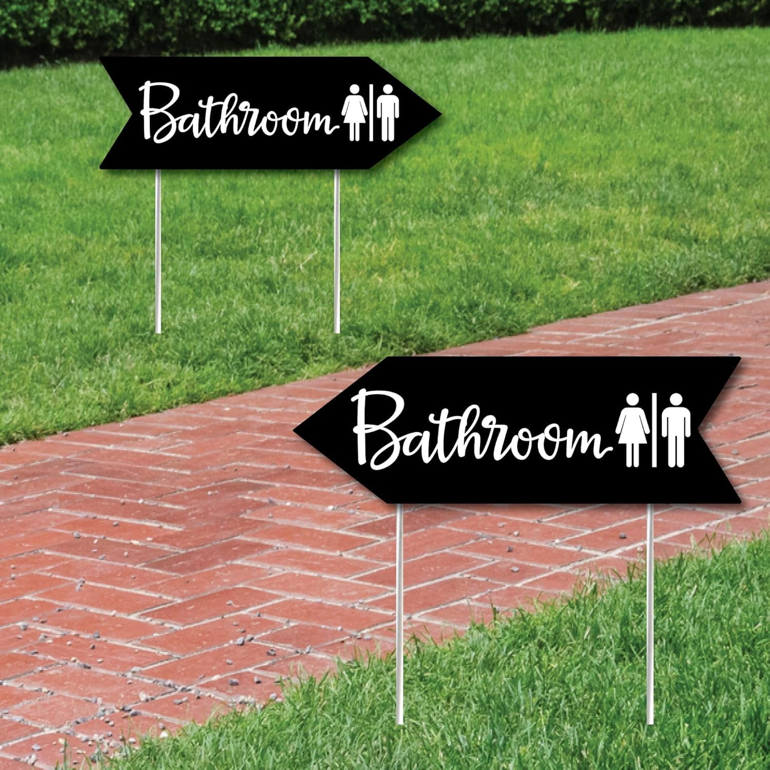 Big Dot of Happiness Black Wedding Bathroom Signs - Wedding Sign Arrow ...