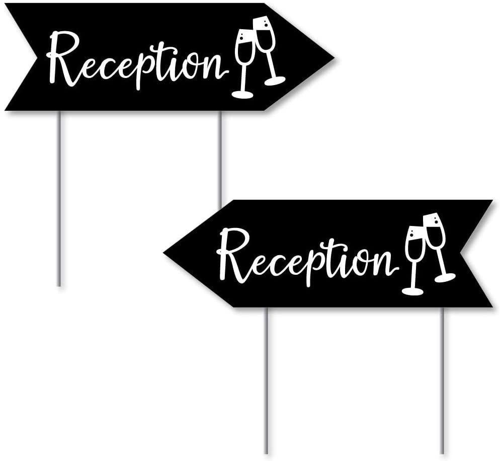 Big Dot of Happiness Black Wedding Reception Signs - Wedding Sign Arrow ...