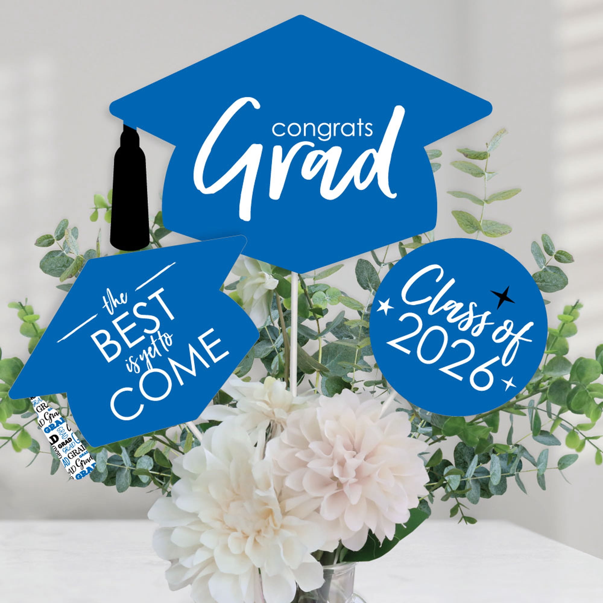 Big Dot of Happiness, Graduation Party Centerpieces, Set of 15, Blue ...