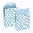 Big Dot of Happiness Blue Checkered Party - Gift Favor Bags - Party ...
