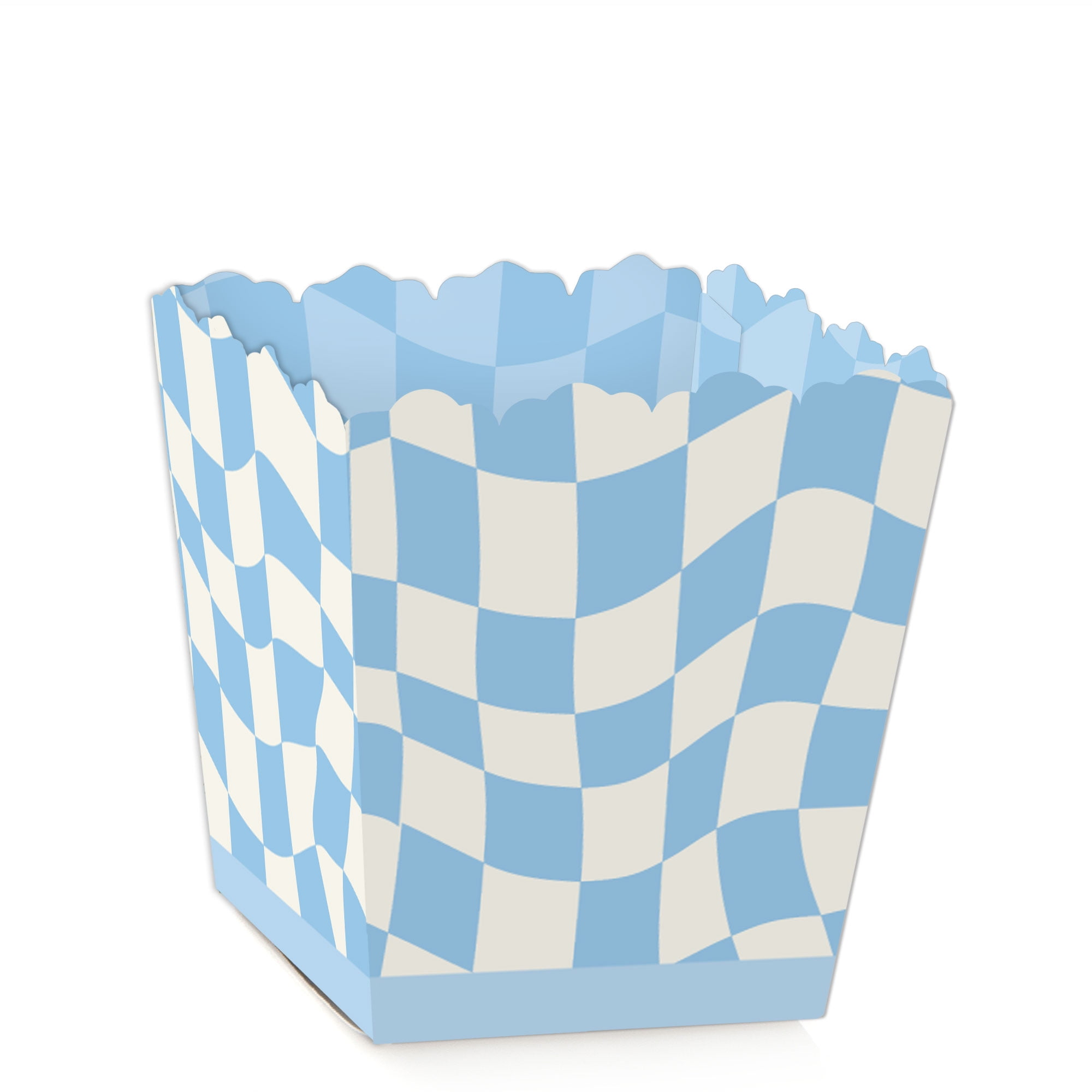 Big Dot of Happiness Blue Checkered Party - Party Mini Favor Boxes ...