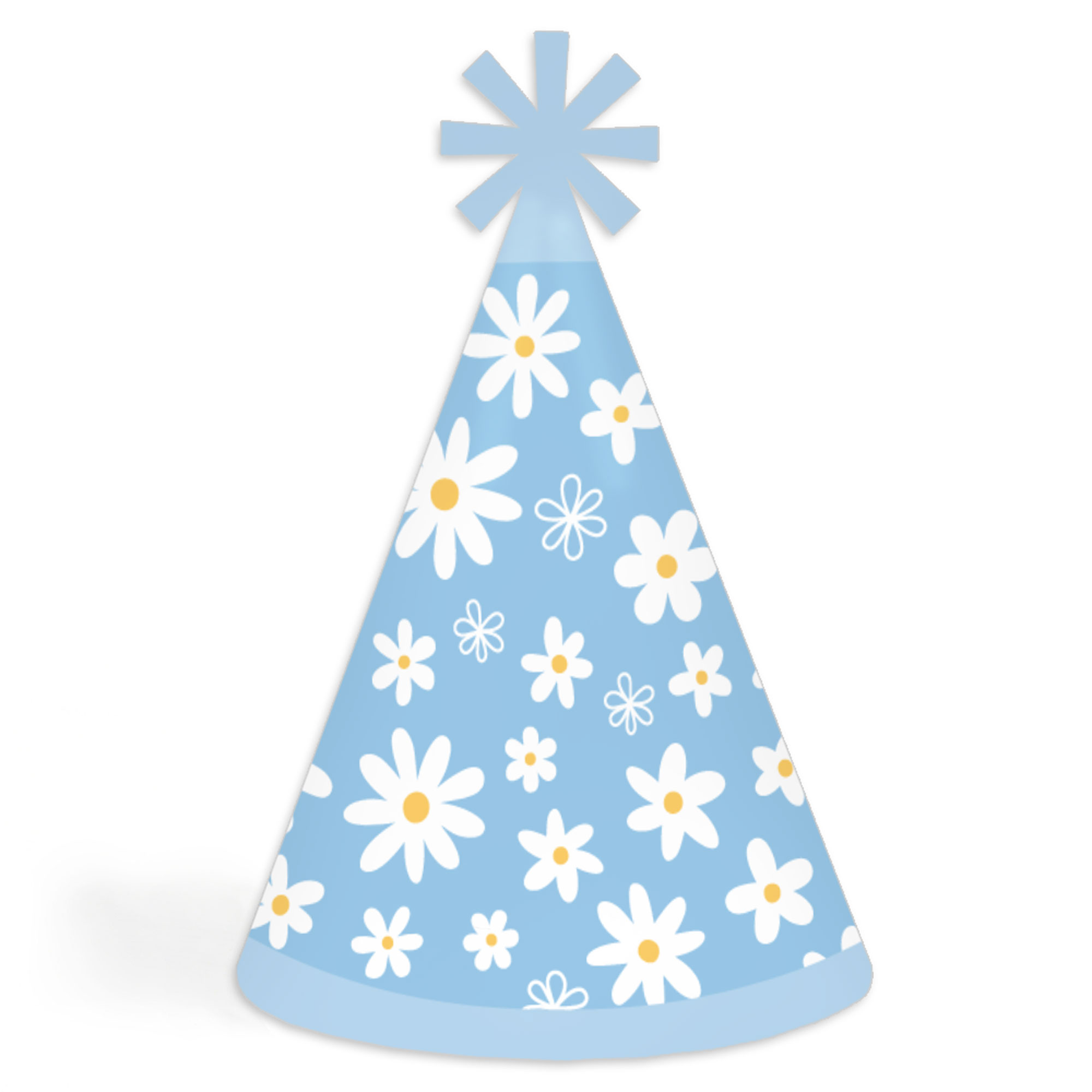 Big Dot of Happiness Blue Daisy Flowers - Cone Happy Birthday Party ...
