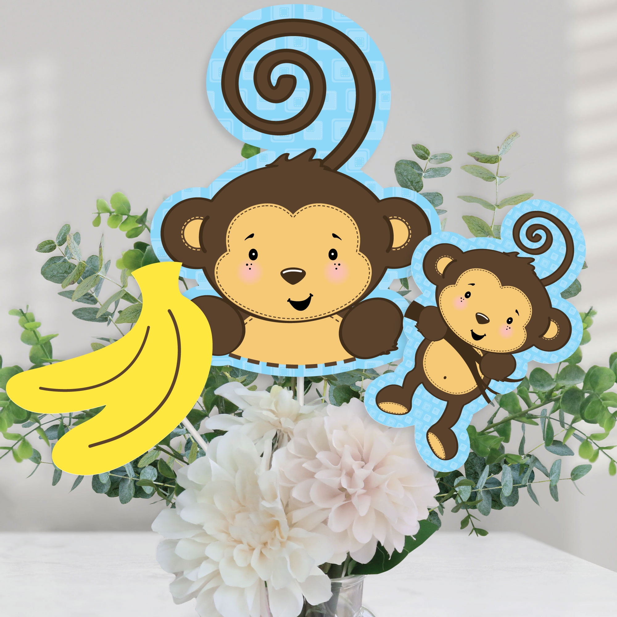 Big Dot of Happiness Blue Monkey Boy - Baby Shower or Birthday Party ...