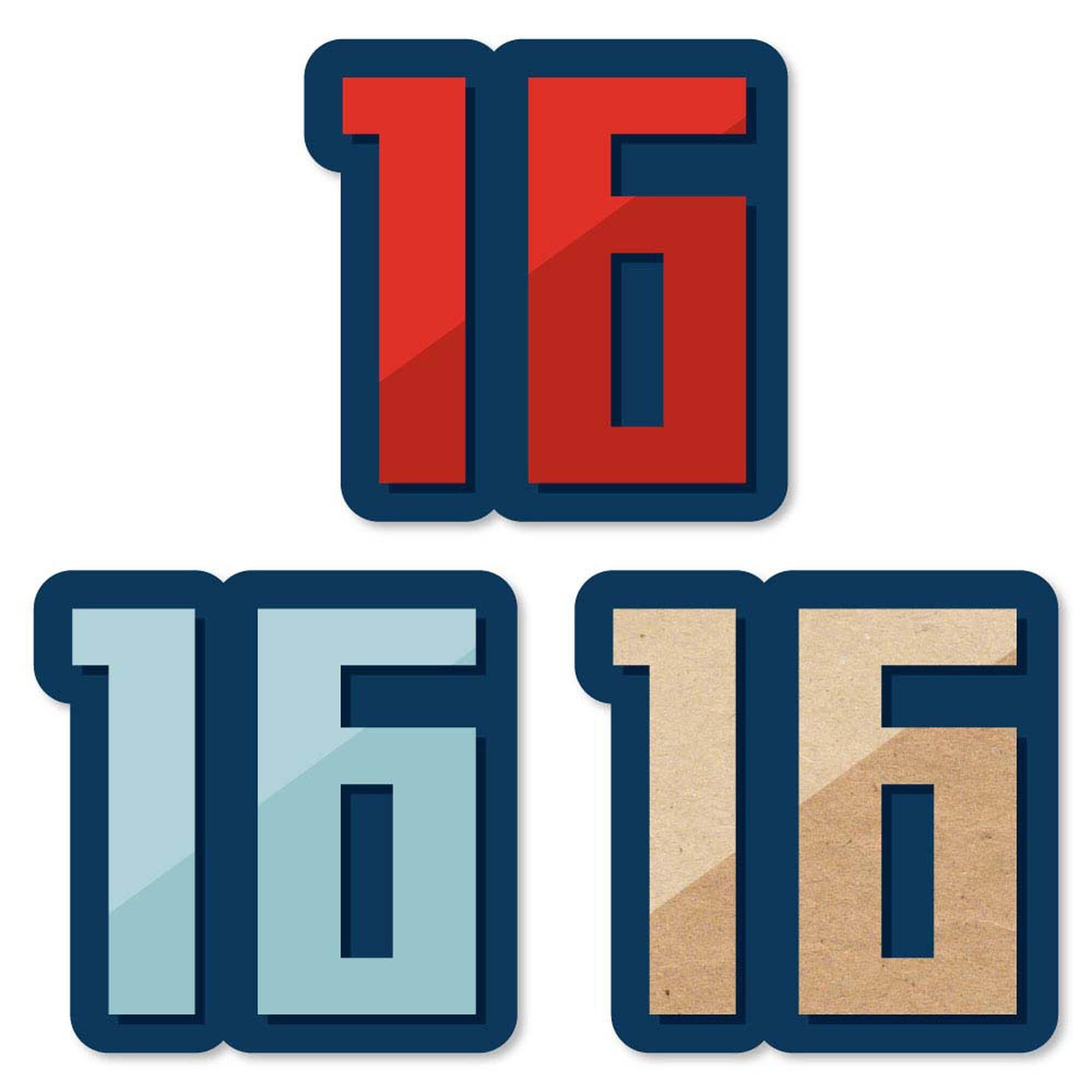 Big Dot of Happiness Boy 16th Birthday - DIY Shaped Sweet Sixteen ...