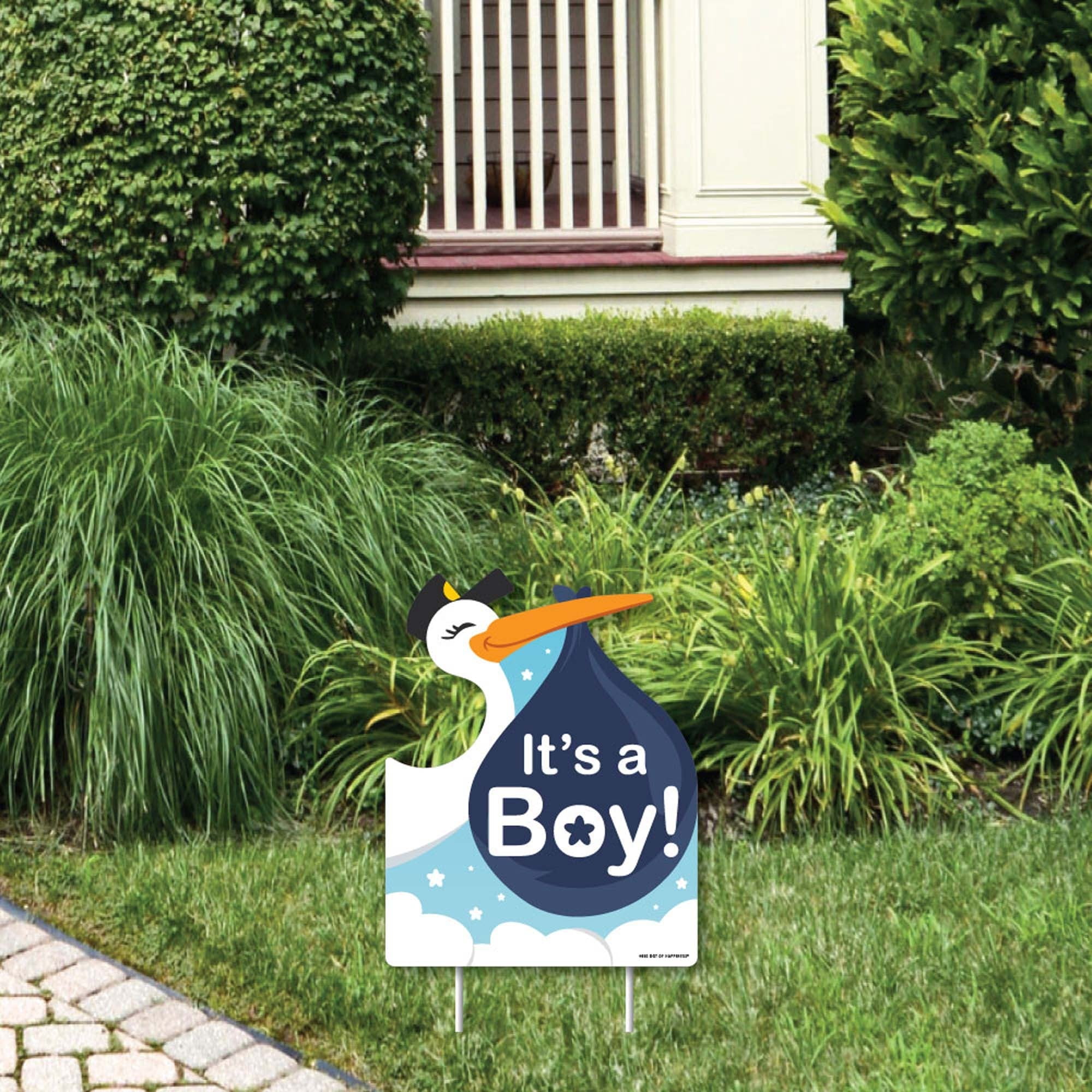 Big Dot of Happiness Boy Special Delivery - Outdoor Lawn Sign - It's a ...