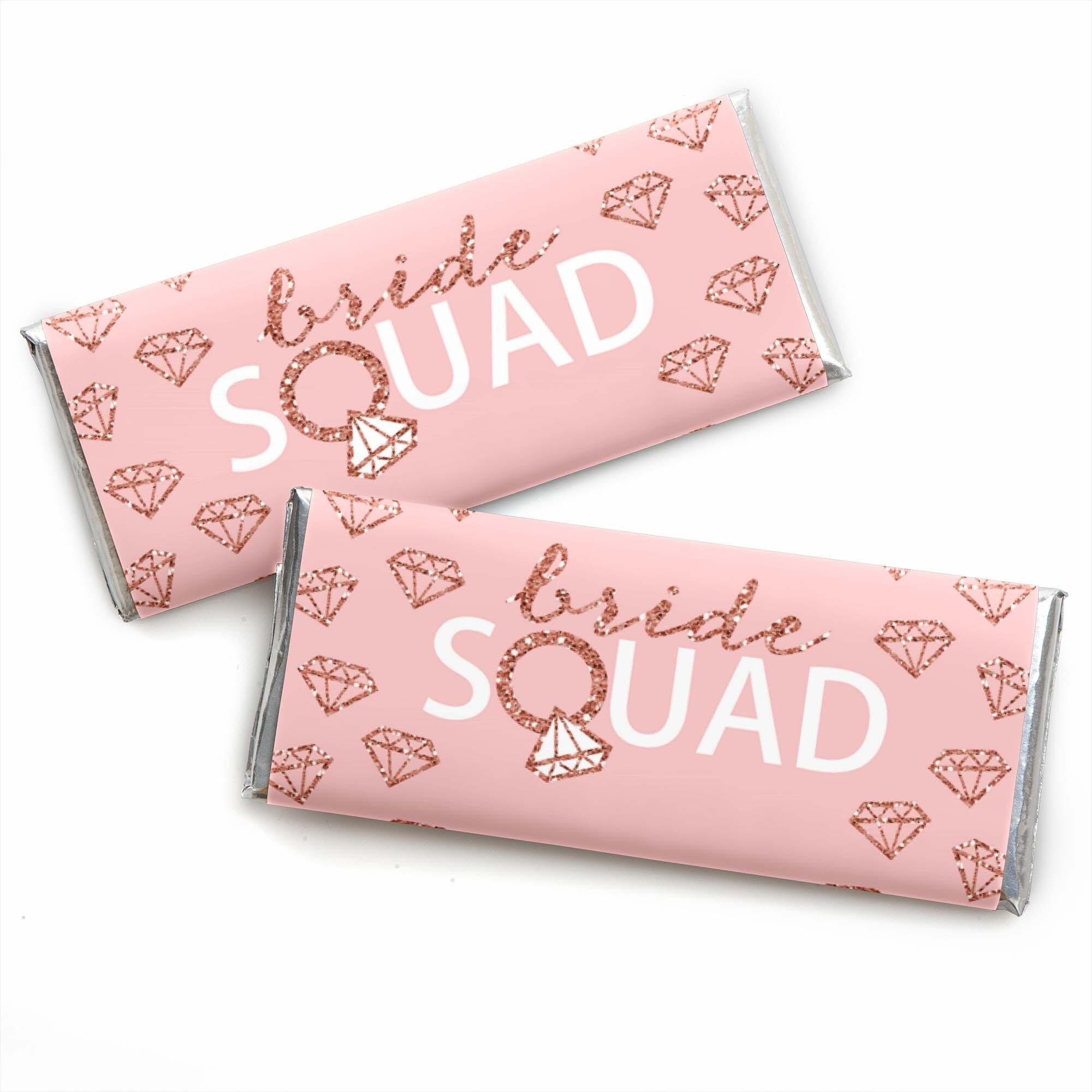 Big Dot of Happiness Bride Squad - Candy Bar Wrapper Rose Gold Bridal ...