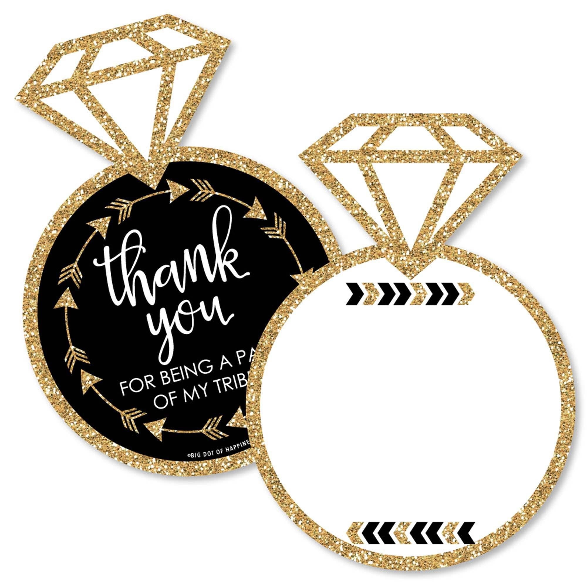 Big Dot of Happiness "Bride Tribe" - Shaped Thank You Cards - Bridal ...