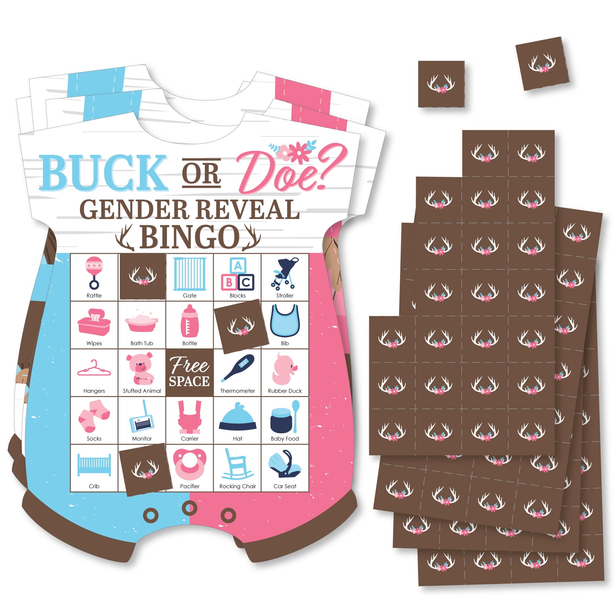 Big Dot of Happiness Buck or Doe - Picture Bingo Cards and Markers ...