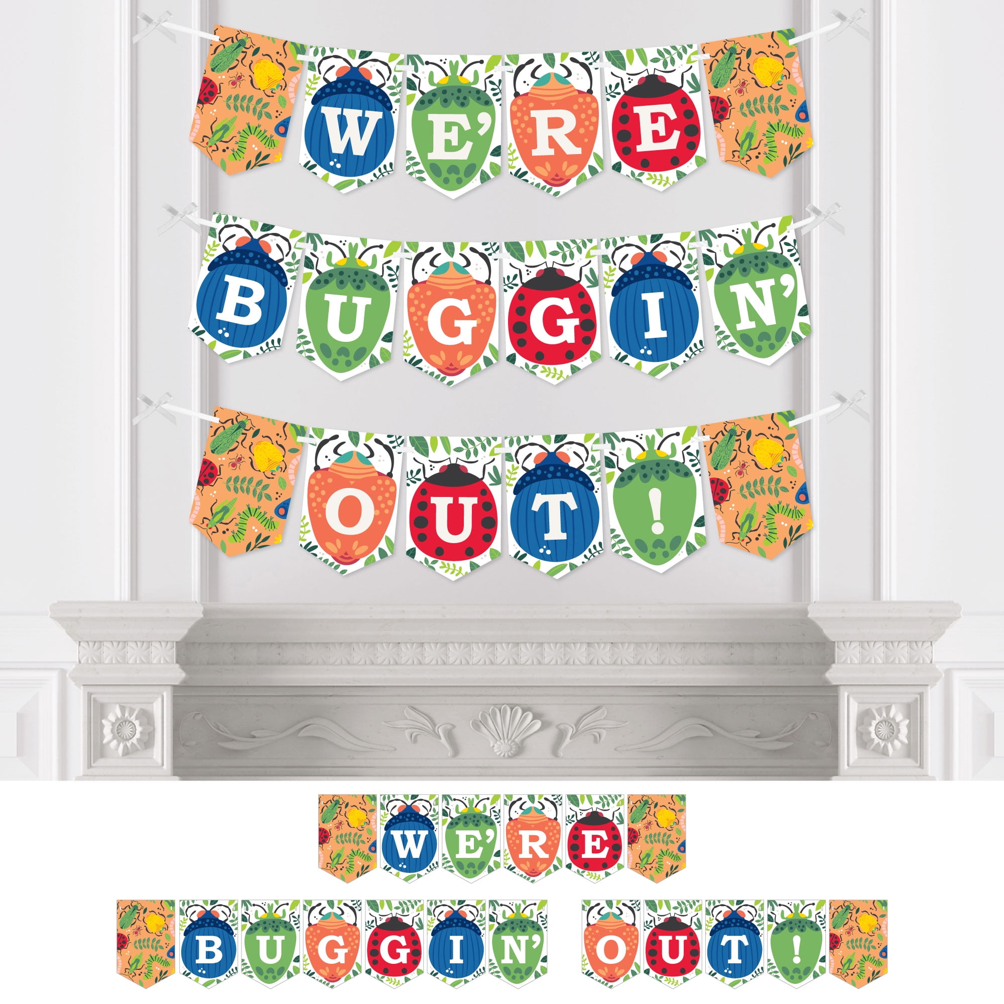Big Dot of Happiness Buggin' Out - Bugs Birthday Party Bunting Banner ...