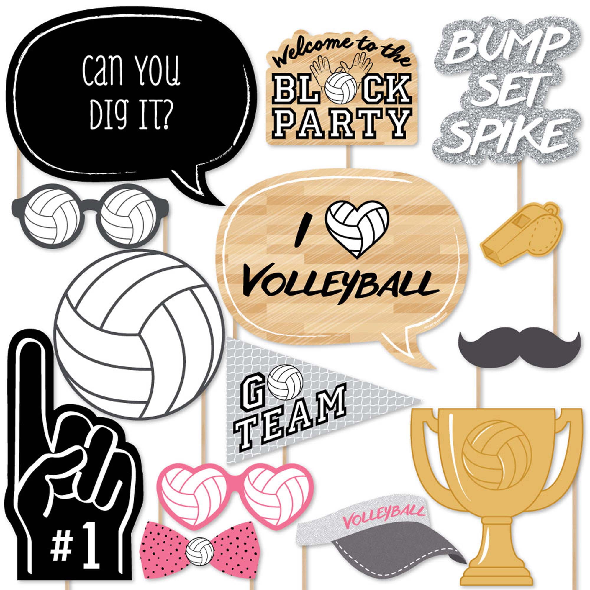 Big Dot of Happiness Bump, Set, Spike - 20-Piece Volleyball Themed ...