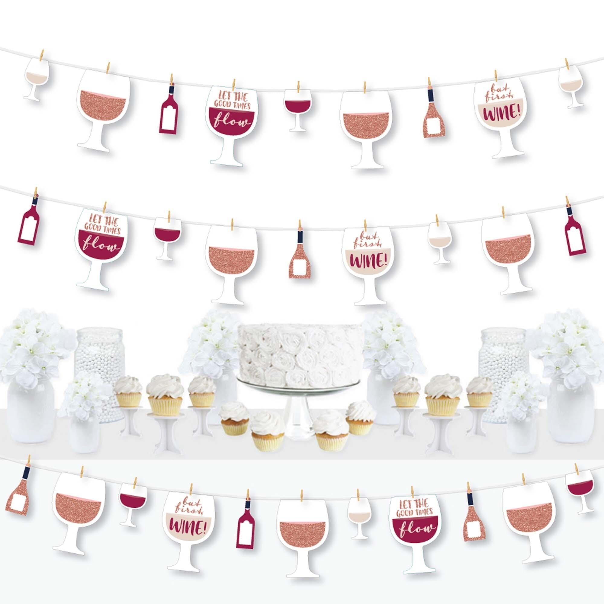 Big Dot of Happiness But First, Wine - Wine Tasting Party DIY ...