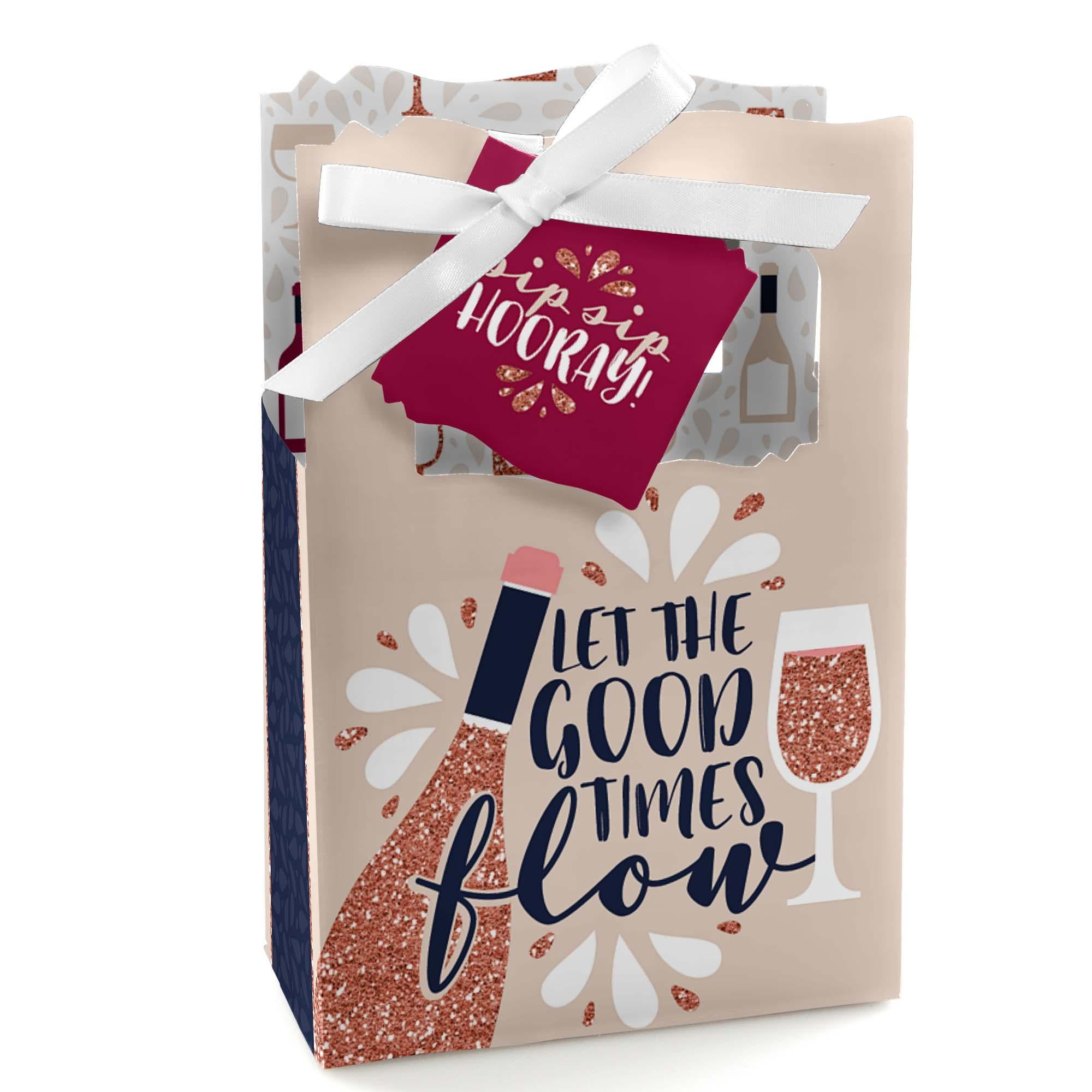 Big Dot of Happiness But First, Wine - Wine Tasting Party Favor Boxes ...