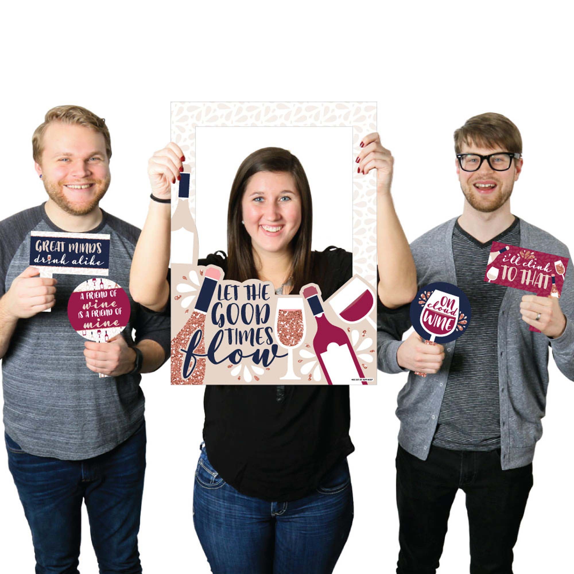 Big Dot of Happiness But First, Wine - Wine Tasting Party Selfie Photo ...