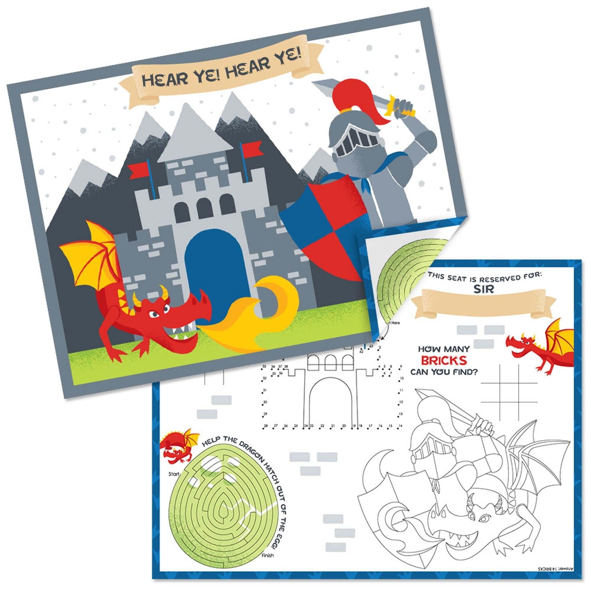 Big Dot of Happiness Calling All Knights and Dragons - Paper Birthday ...