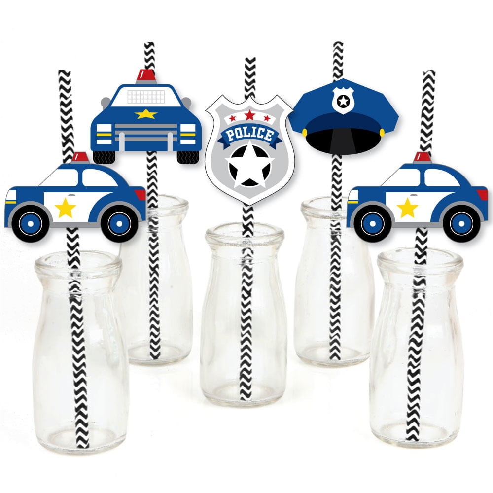 Big Dot of Happiness Calling All Units - Police - Paper Straw Decor ...