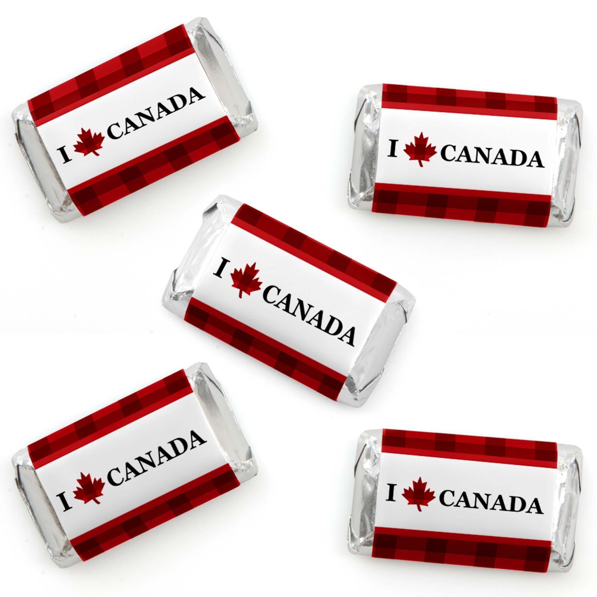 Big Dot of Happiness Canada Day - Mini Candy Bar Wrapper Stickers ...
