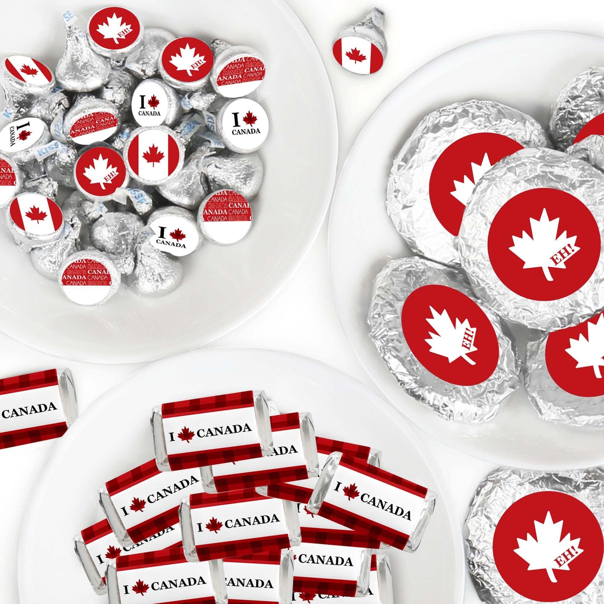 Big Dot of Happiness Canada Day - Mini Candy Bar Wrappers, Round Candy ...