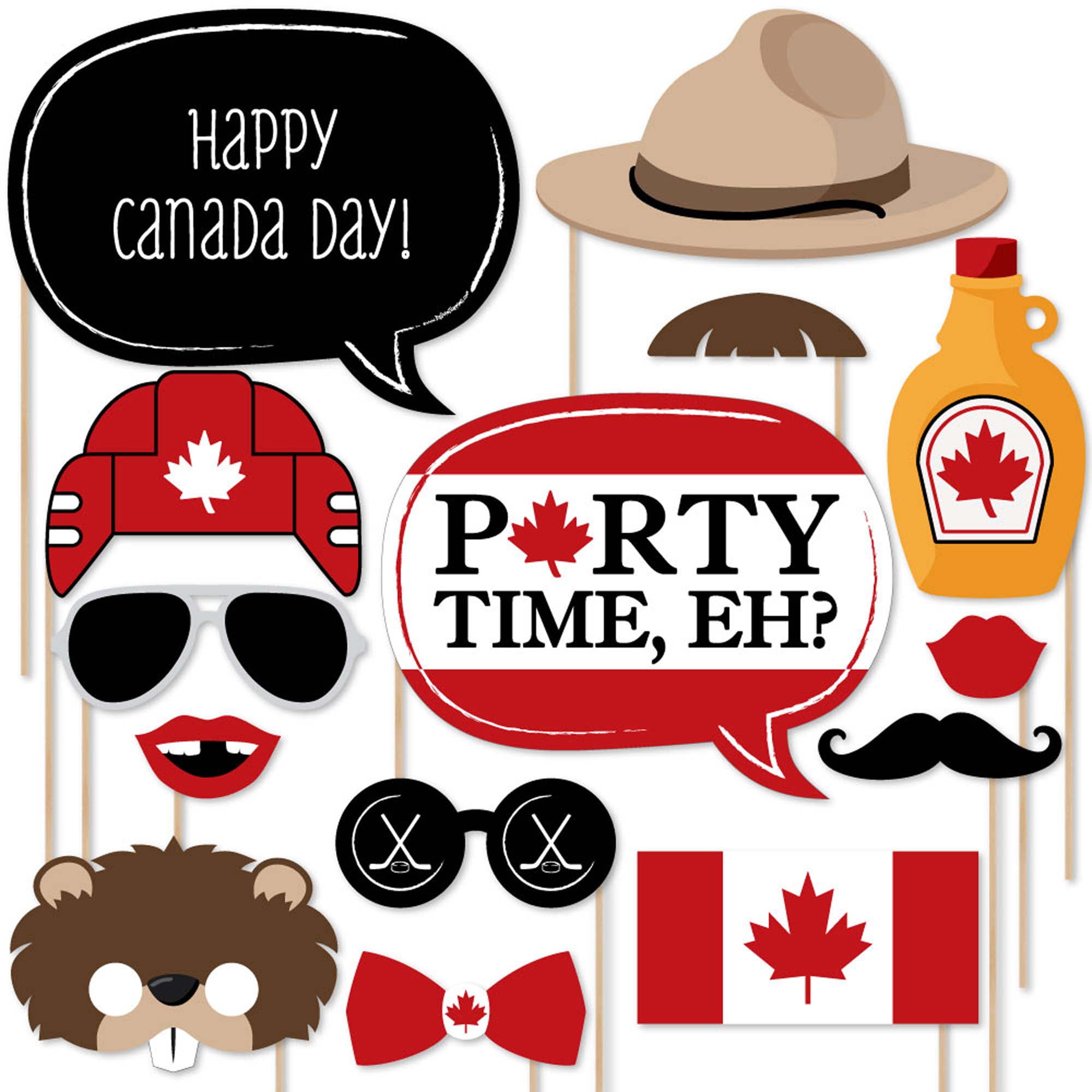 Big Dot of Happiness Canada Day - Photo Booth Props Kit - 20 Count ...