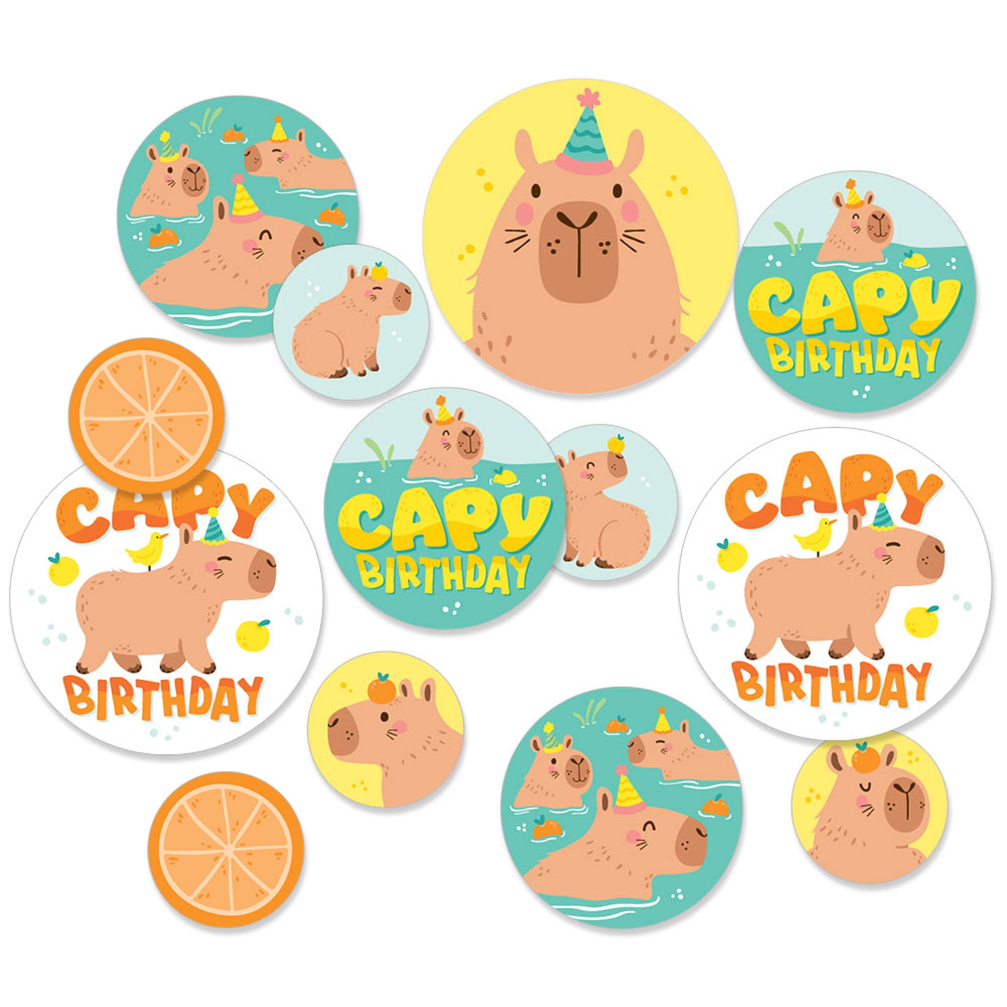 Big Dot of Happiness Capy Birthday - Capybara Party Giant Circle ...