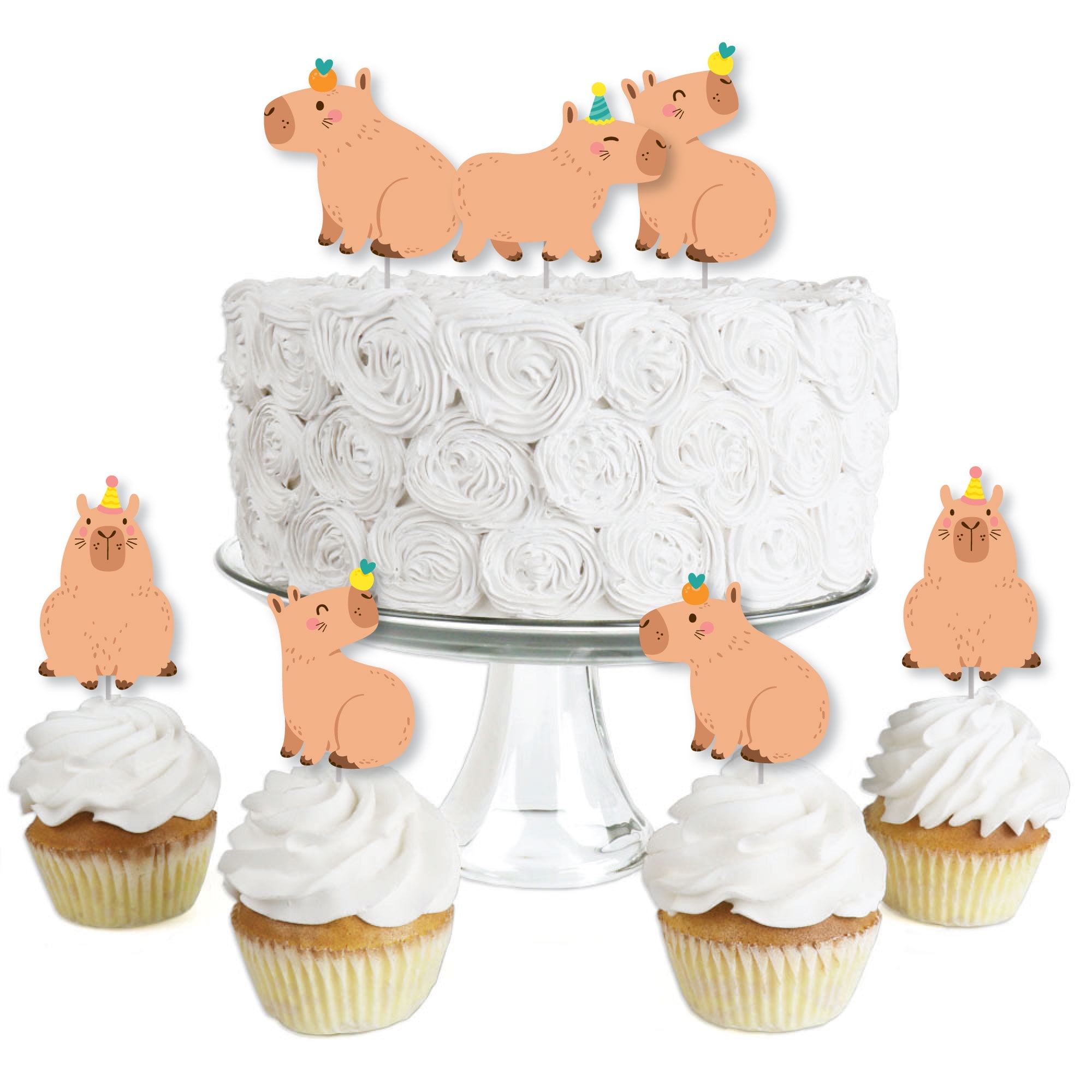 Big Dot of Happiness Capy Birthday - Dessert Cupcake Toppers - Capybara ...