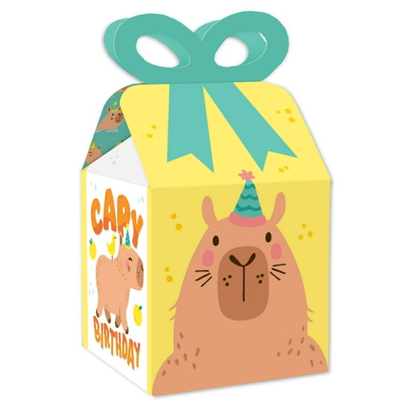 Big Dot of Happiness Capy Birthday - Square Favor Gift Boxes - Capybara ...