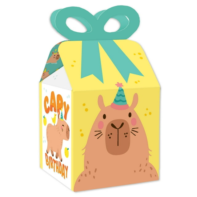 Big Dot of Happiness Capy Birthday - Square Favor Gift Boxes - Capybara ...