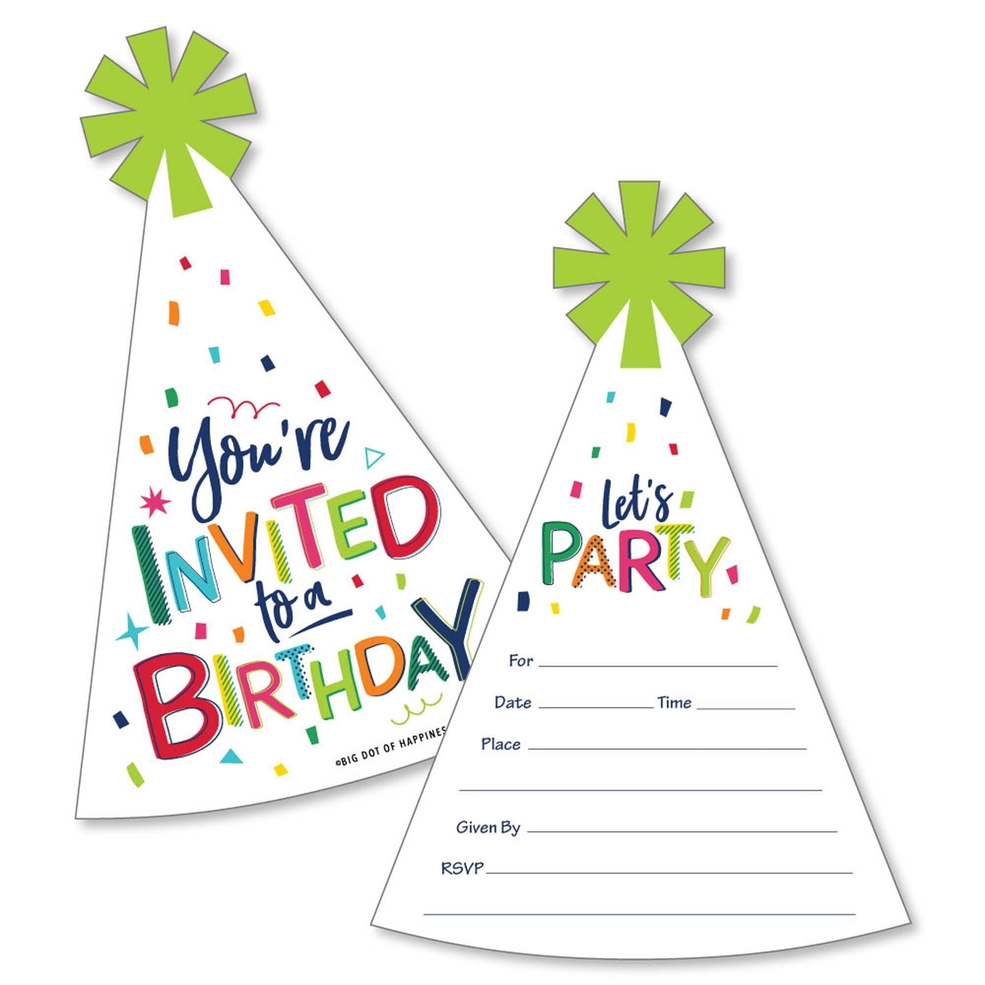 Big Dot of Happiness Cheerful Happy Birthday - Shaped Fill-in ...