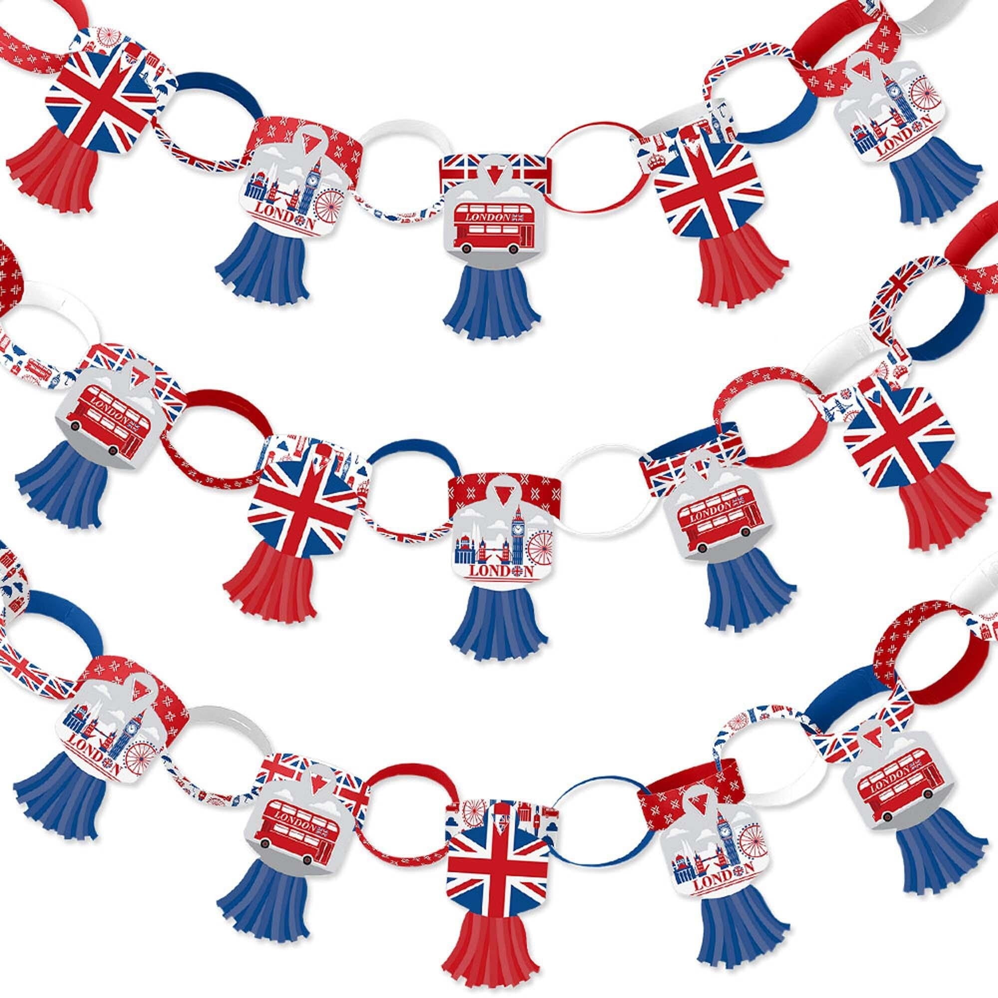 Big Dot of Happiness Cheerio, London - 90 Chain Links and 30 Paper ...