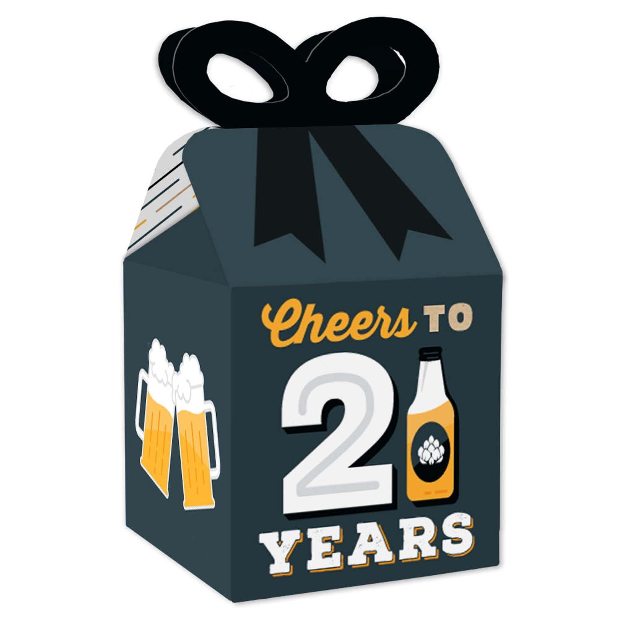 Big Dot of Happiness Cheers and Beers to 21 Years - Square Favor Gift ...