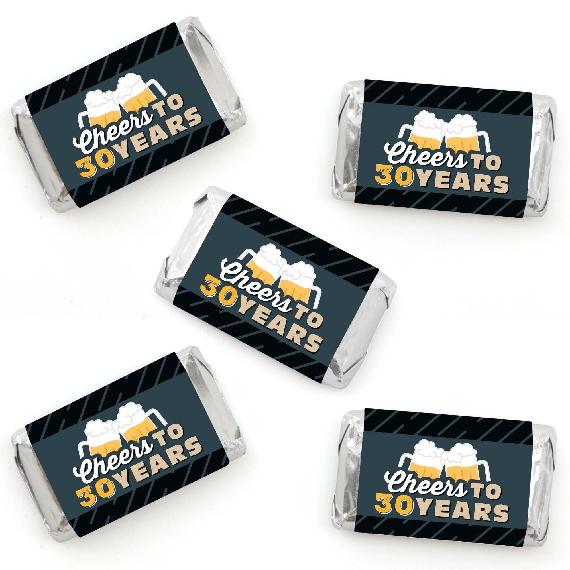 Big Dot of Happiness Cheers and Beers to 30 Years - Mini Candy Bar ...
