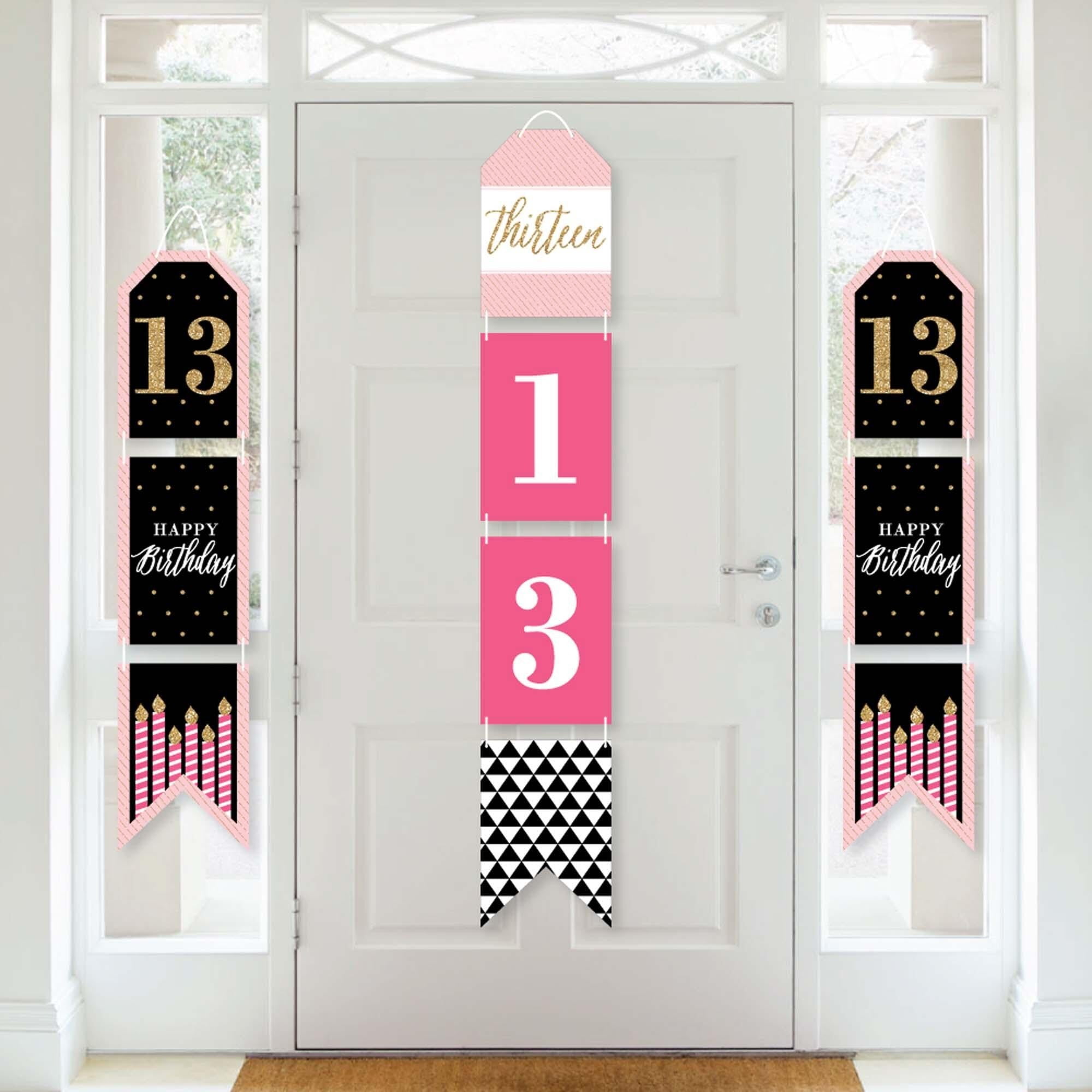 Big Dot of Happiness Chic 13th Birthday - Pink, Black & Gold - Hanging ...