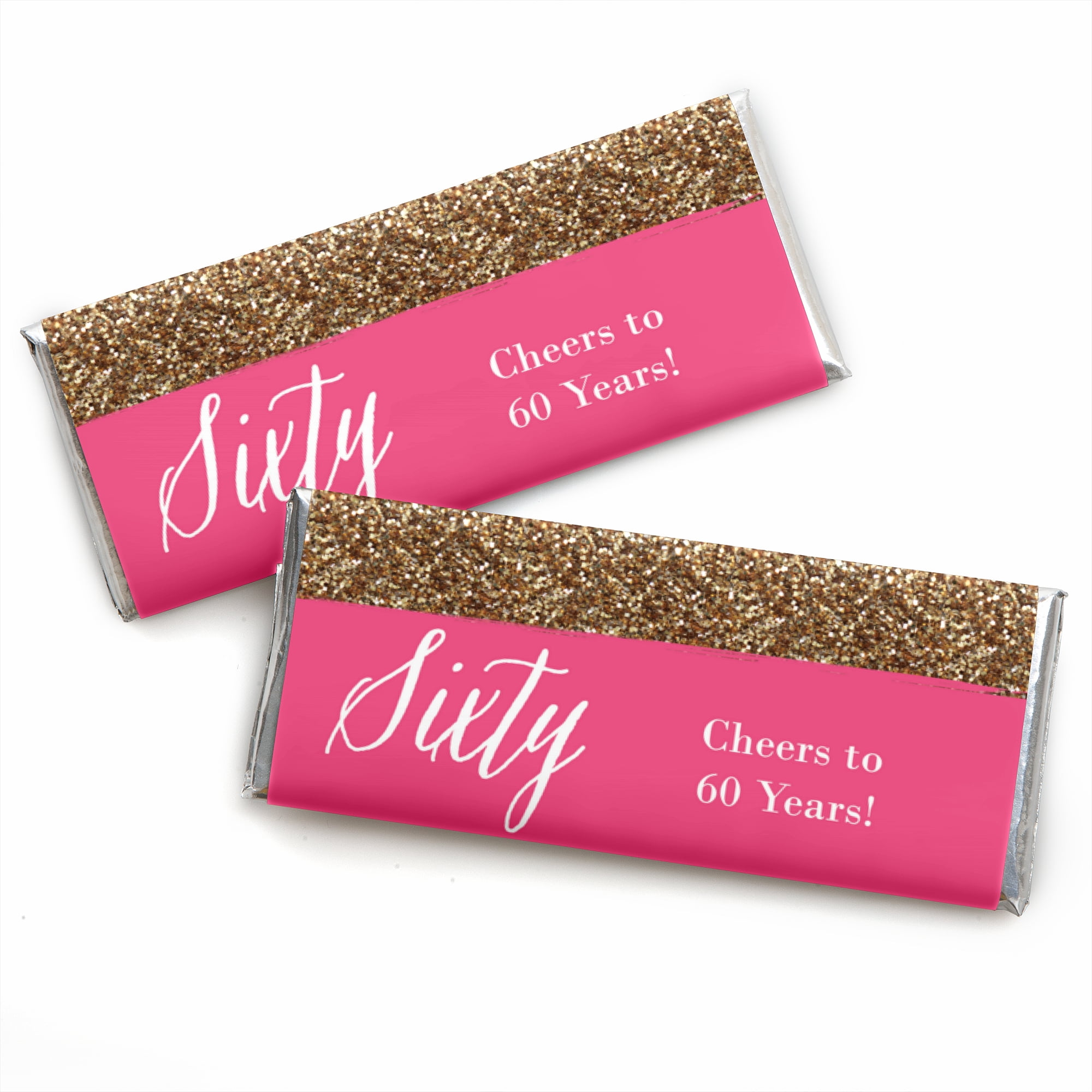 Big Dot of Happiness Chic 60th Birthday - Pink and Gold - Candy Bar ...
