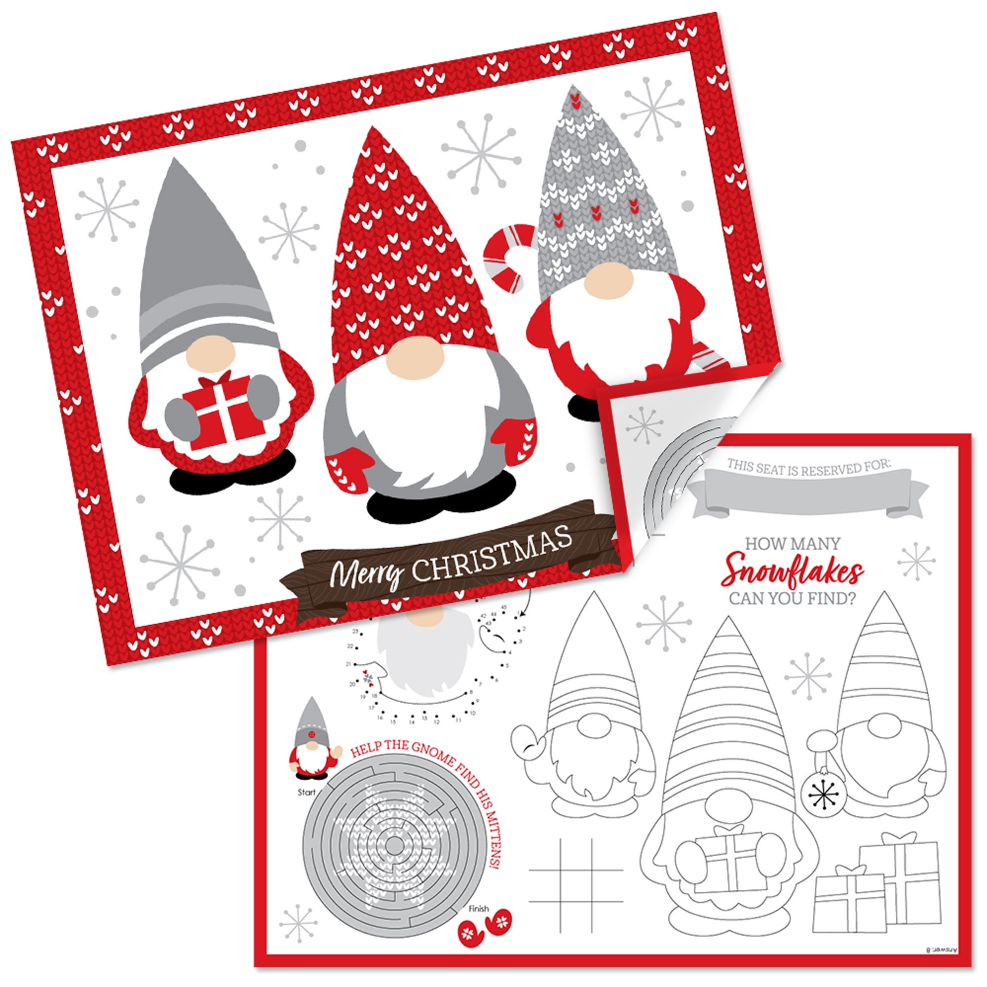 Big Dot of Happiness Winter Theme Christmas Gnomes - Xmas Decor Paper ...