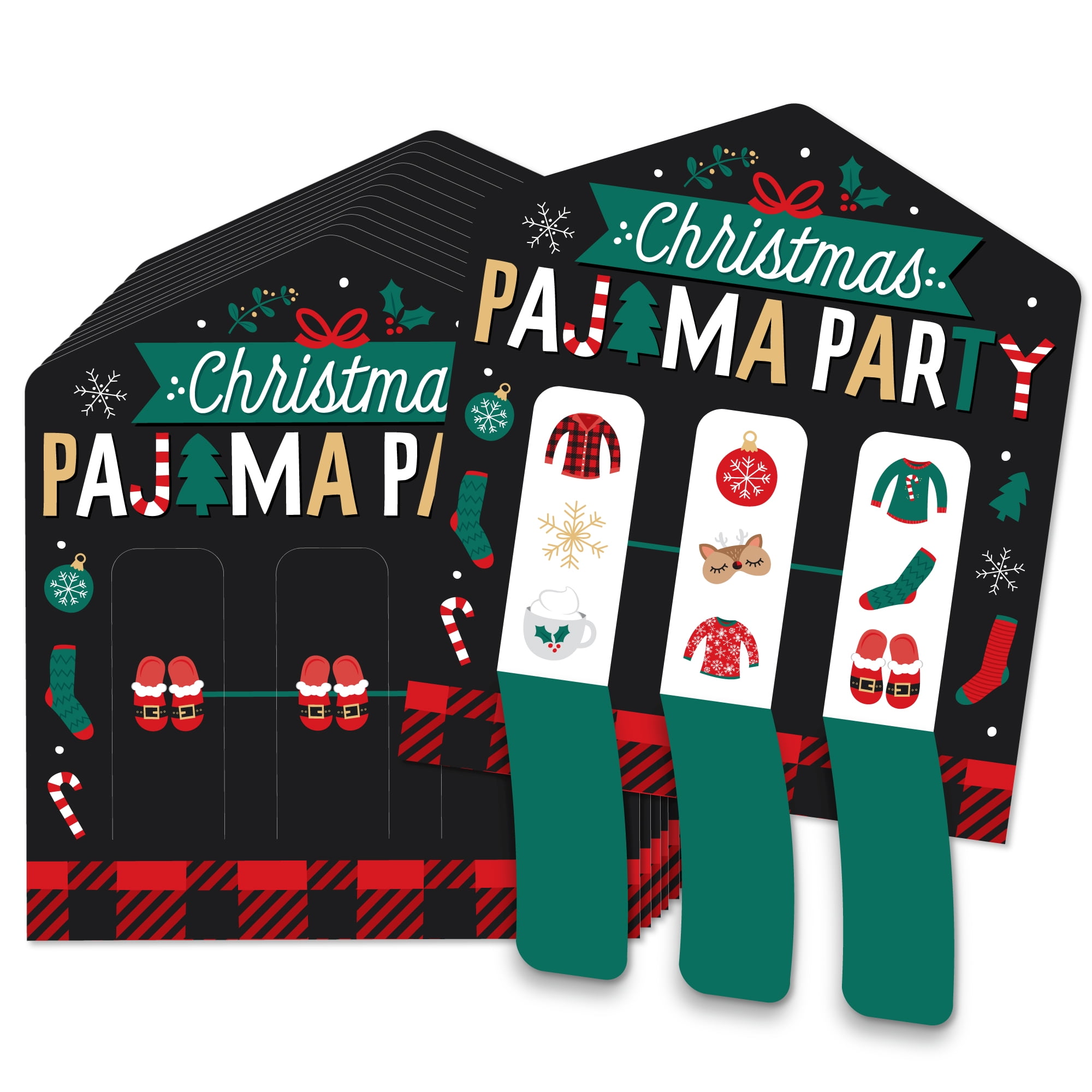 Big Dot of Happiness Christmas Pajamas - Holiday Plaid PJ Party Game ...