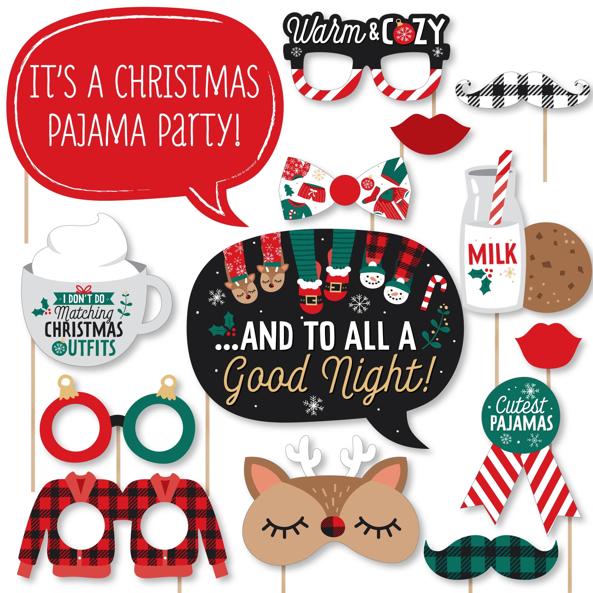 Big Dot of Happiness Christmas Pajamas - Holiday Plaid PJ Party Photo ...