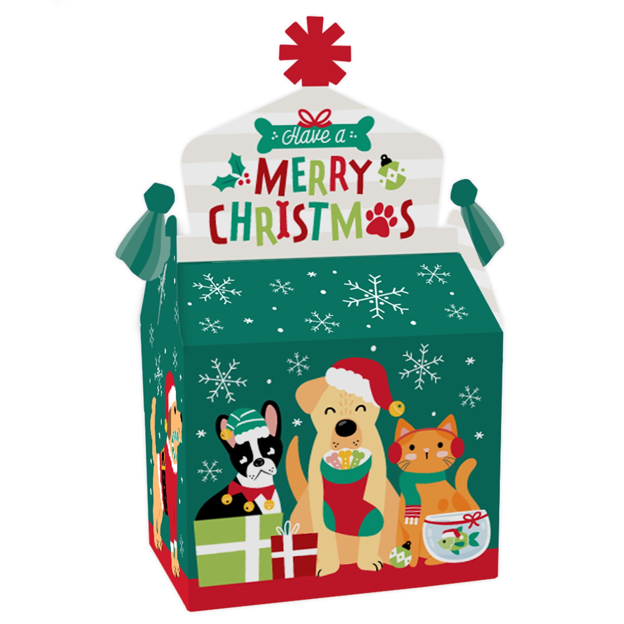 Big Dot of Happiness Christmas Pets - Treat Box Party Favors - Cats and ...