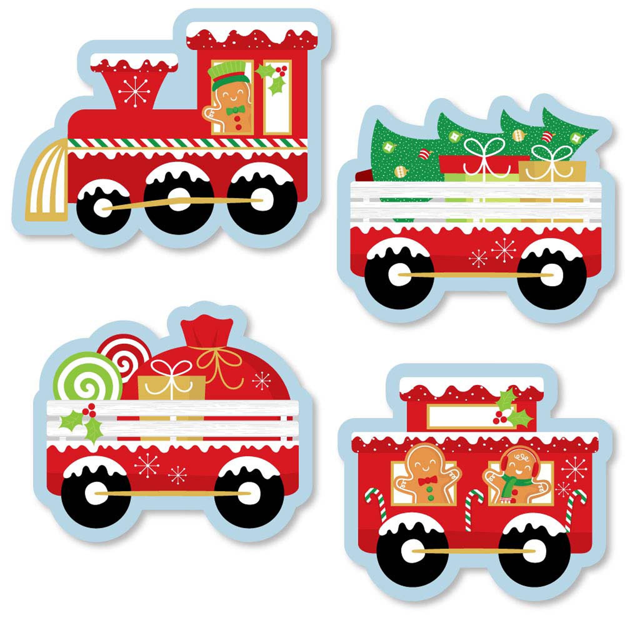 Big Dot of Happiness Christmas Train - DIY Shaped Holiday Party Cut ...