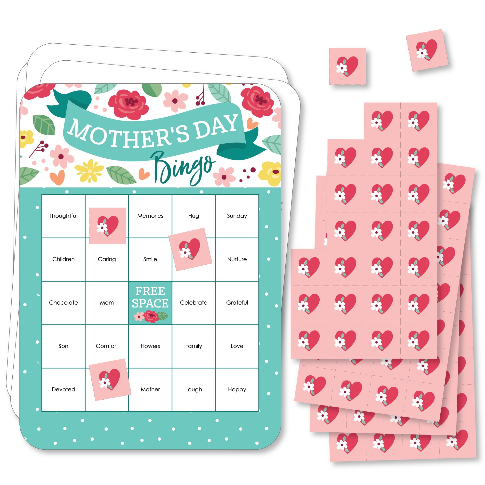 Big Dot of Happiness Colorful Floral Happy Mother's Day - Bingo Cards ...
