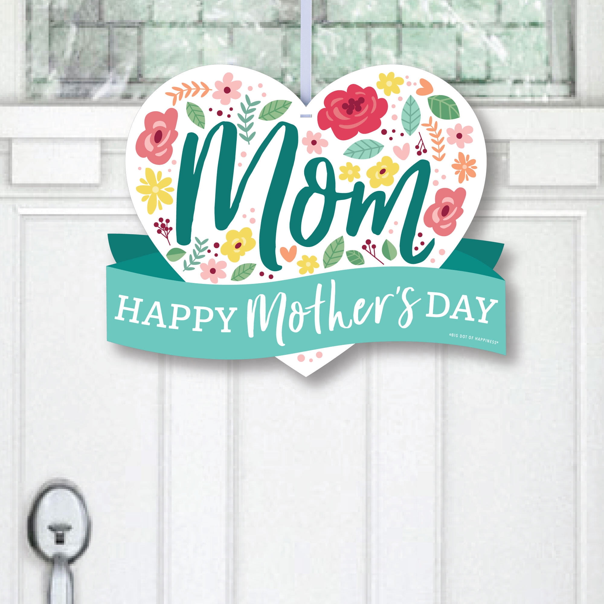 Big Dot of Happiness Colorful Floral Happy Mother's Day - Hanging Porch ...