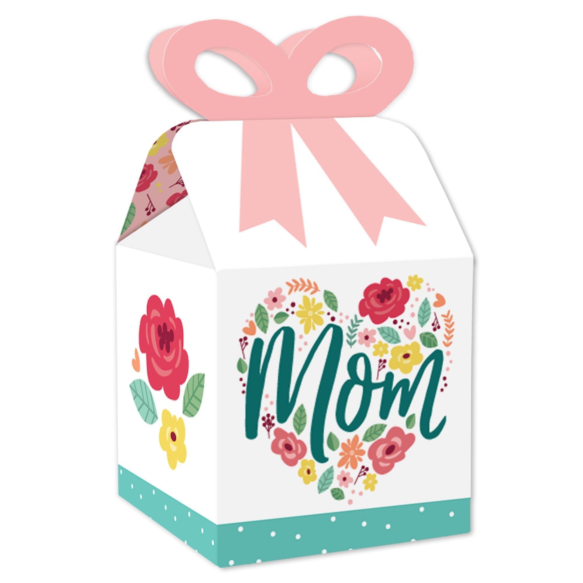 Big Dot of Happiness Colorful Floral Happy Mother's Day - Square Favor ...