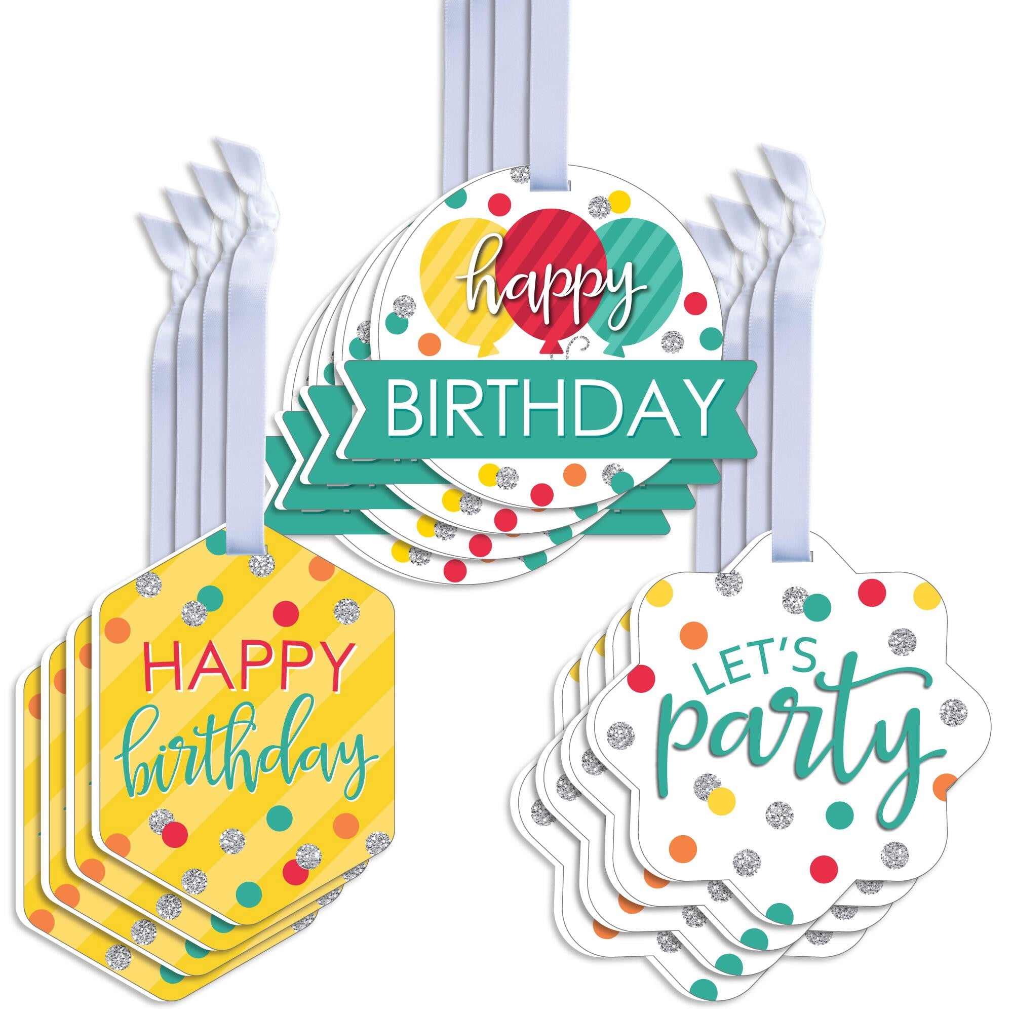Big Dot of Happiness Colorful Happy Birthday - Assorted Hanging ...