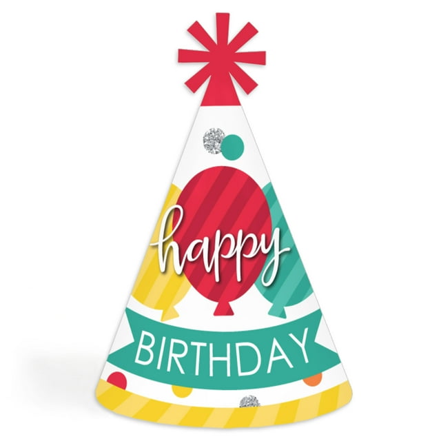 Big Dot of Happiness Colorful Happy Birthday - Cone Happy Birthday ...