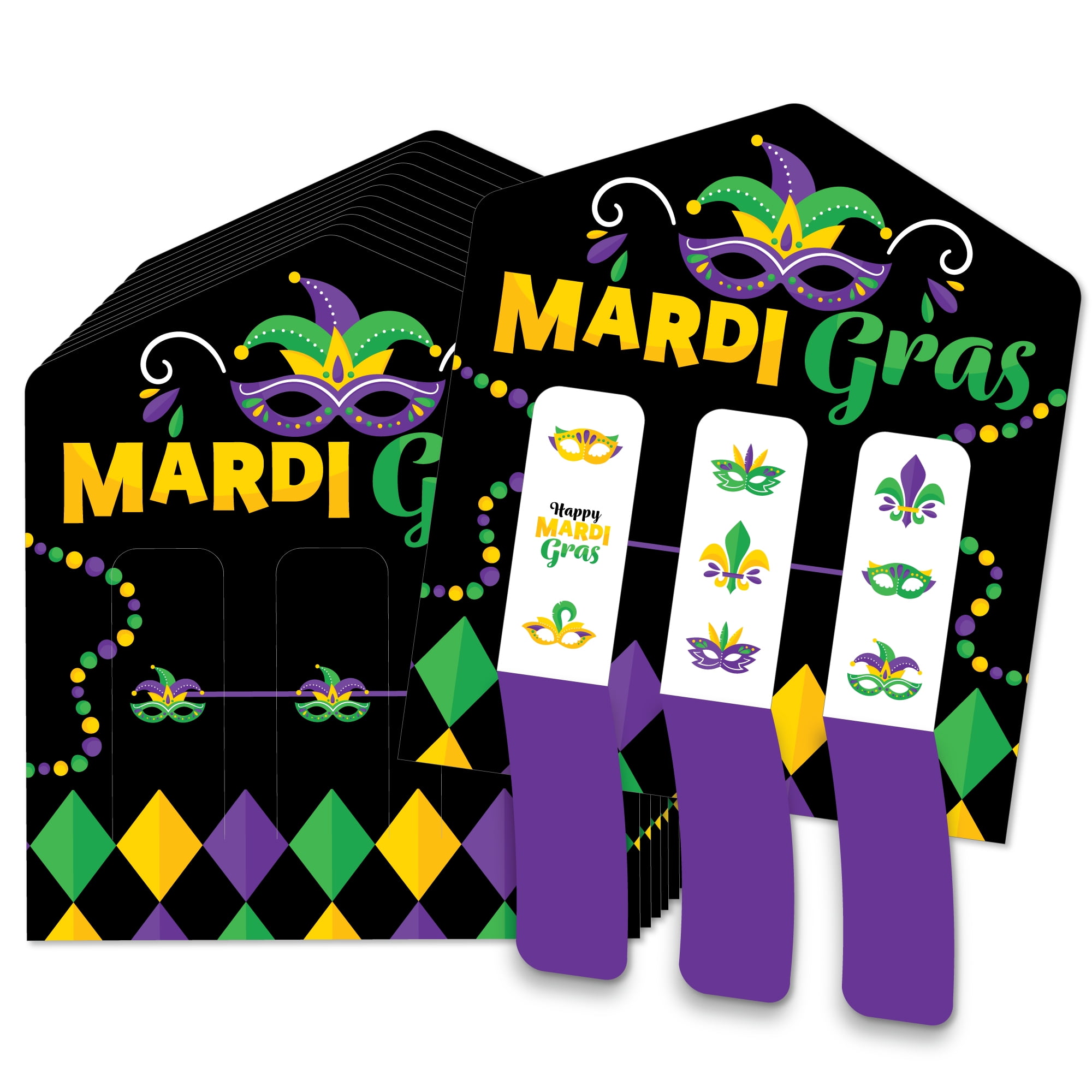 Big Dot of Happiness Colorful Mardi Gras Mask - Masquerade Party Game ...