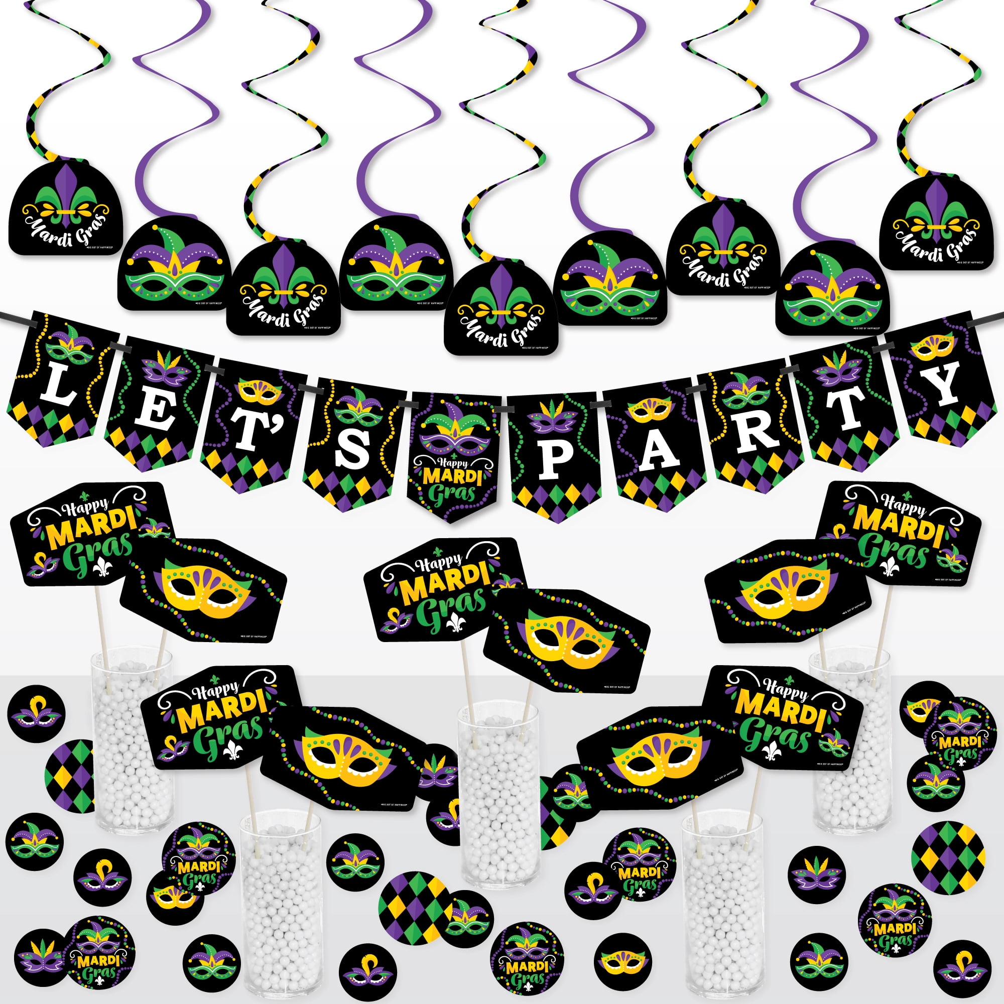 Big Dot of Happiness Colorful Mardi Gras Mask - Masquerade Party ...