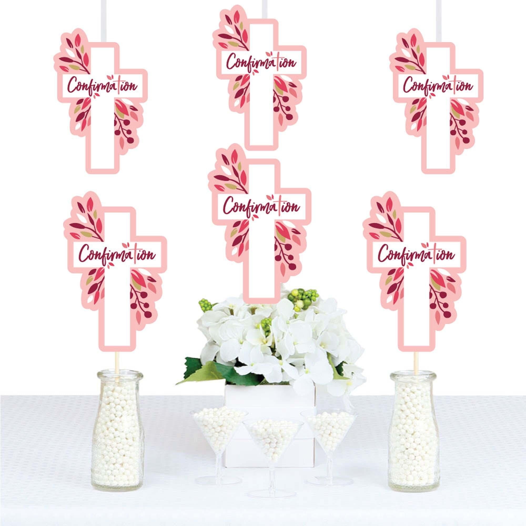 Big Dot of Happiness Confirmation Pink Elegant Cross - Decorations DIY ...