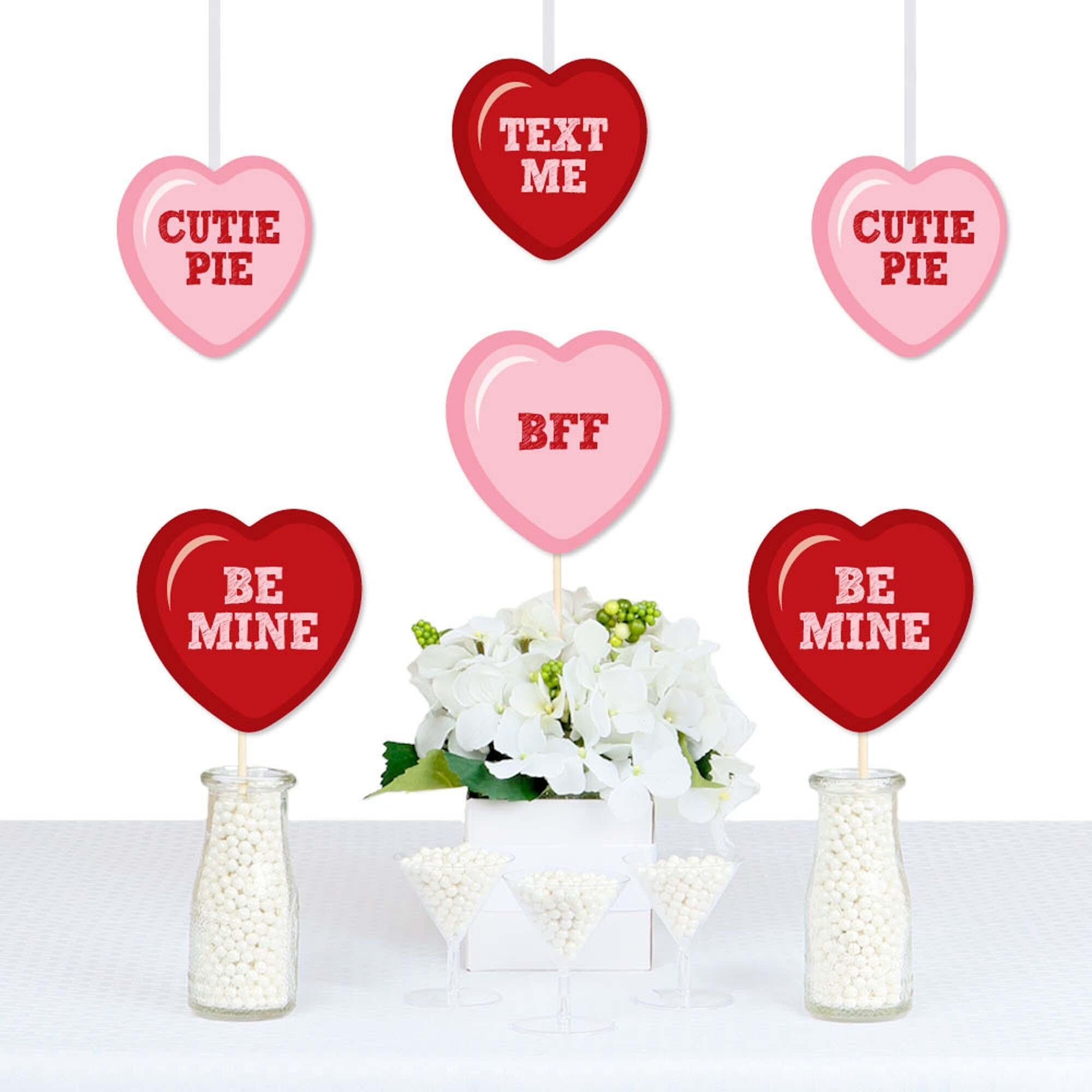 Big Dot of Happiness Conversation Hearts - Heart Decorations DIY ...
