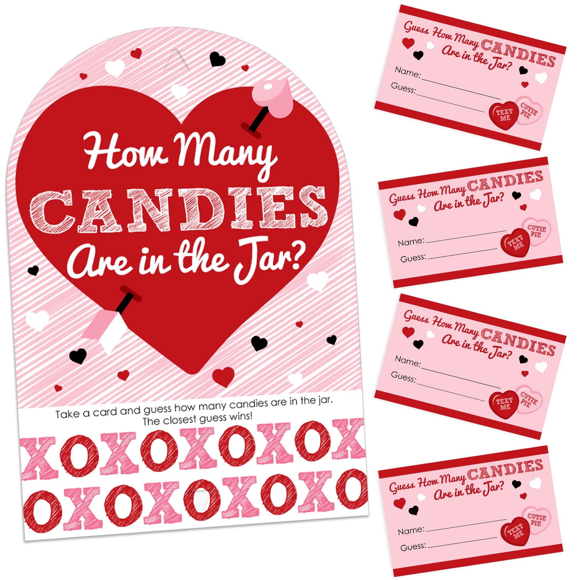 Big Dot of Happiness Conversation Hearts - How Many Candies Valentine’s ...