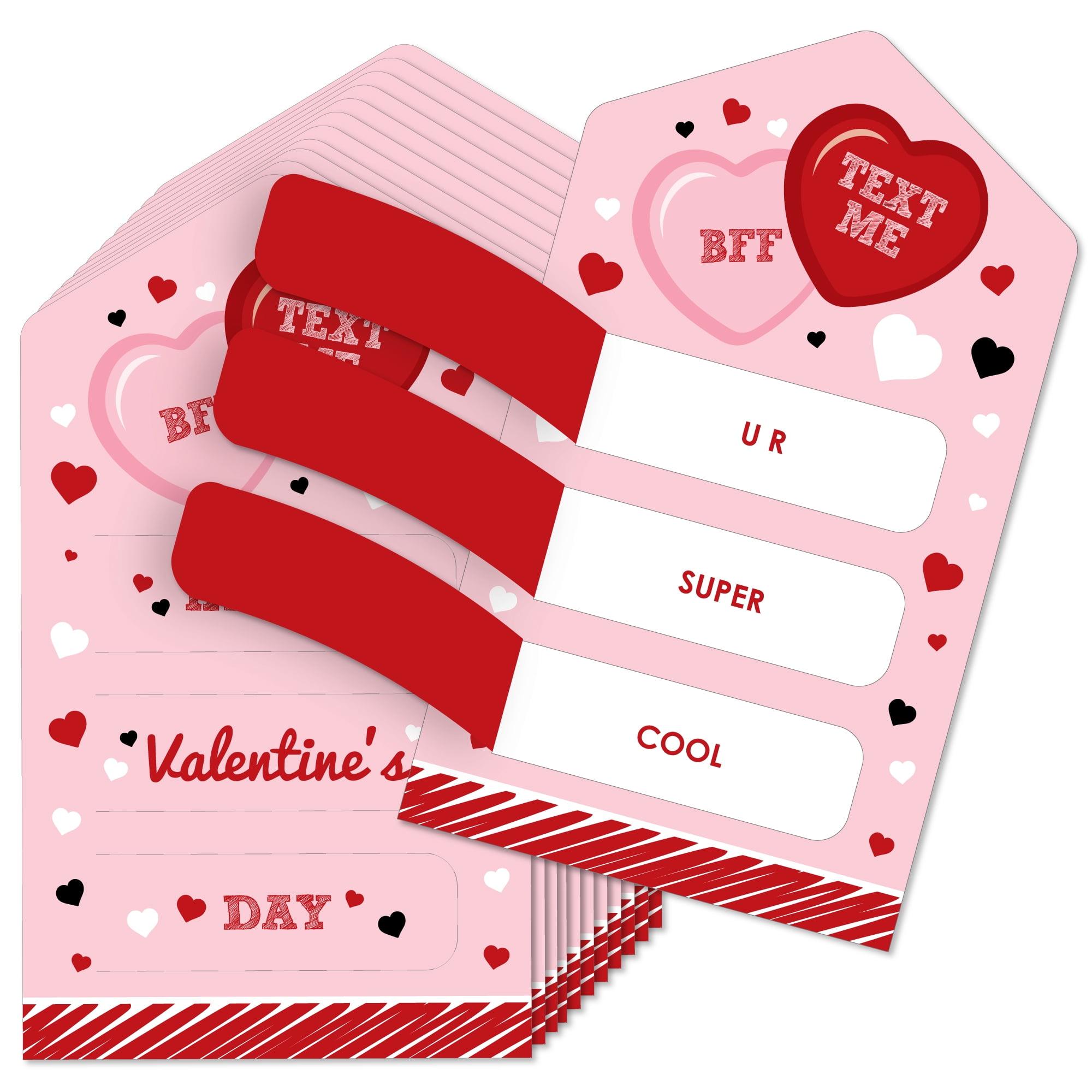 Big Dot of Happiness Conversation Hearts - Valentine's Day Cards for ...