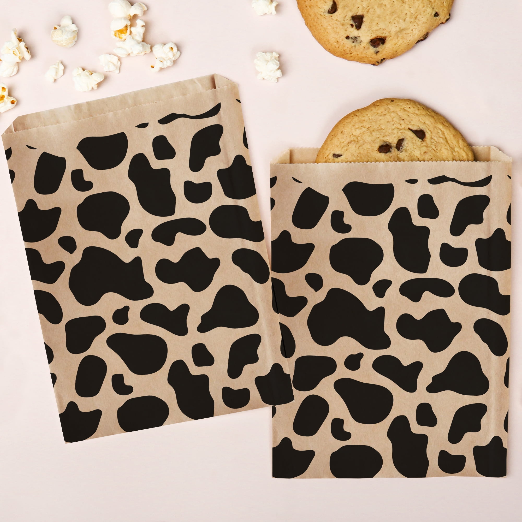 Big Dot of Happiness Cow Print Kraft Brown Paper Treat Bags, Western ...