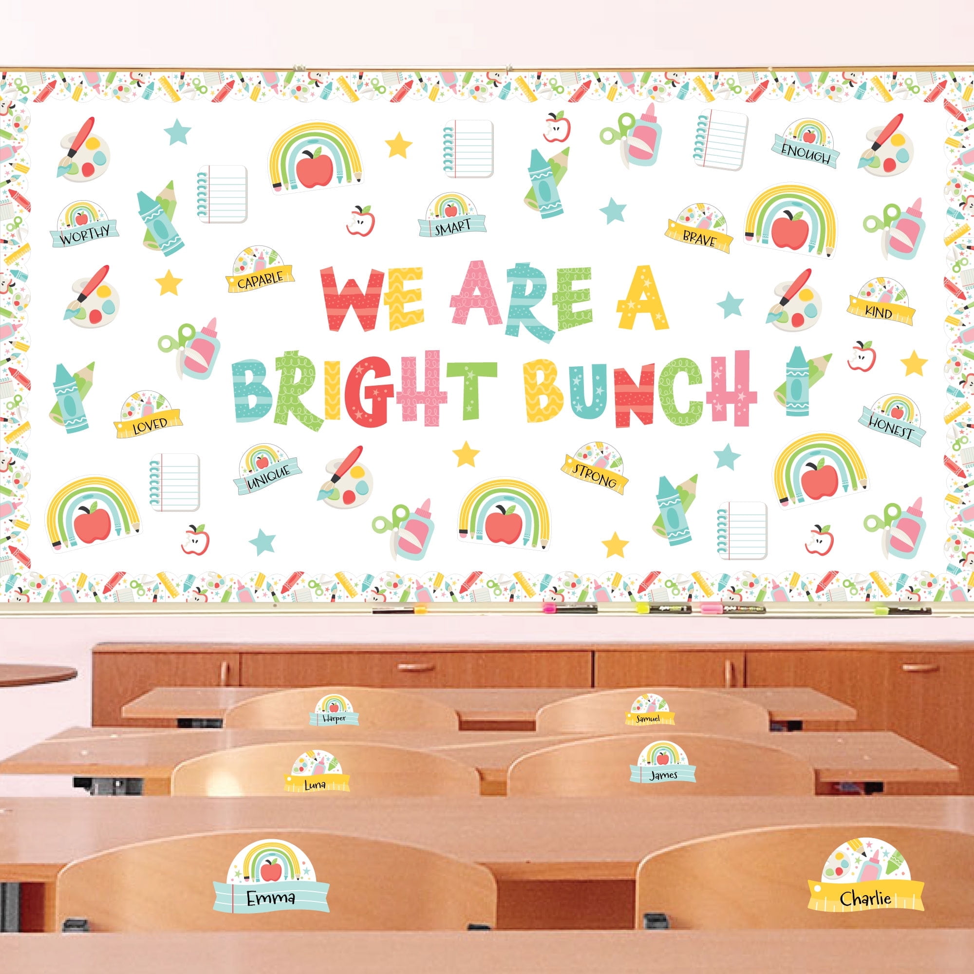 Big Dot of Happiness Cute and Colorful School School Bulletin Board Set ...
